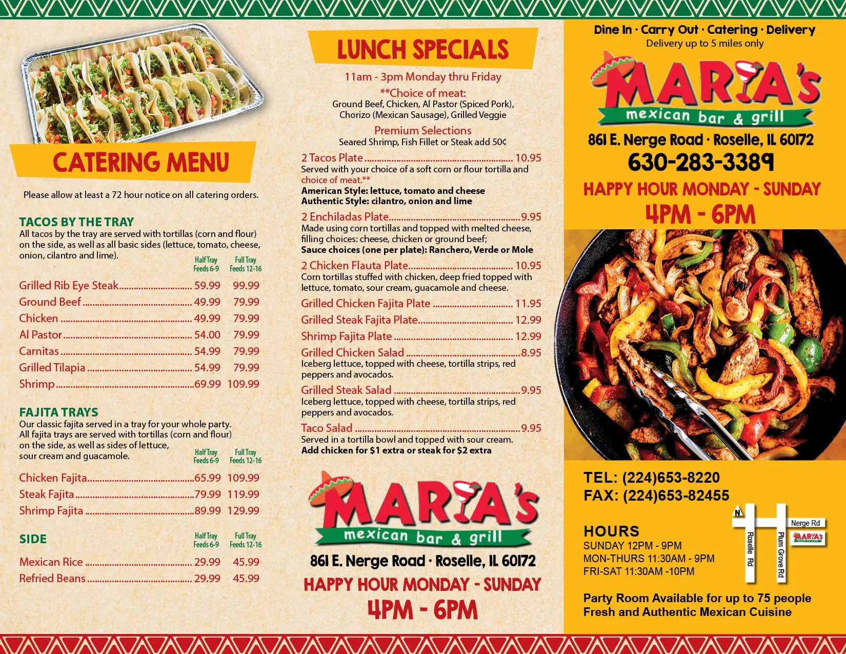 Maria's Mexican Bar & Grill｜Online Order｜Roselle｜IL